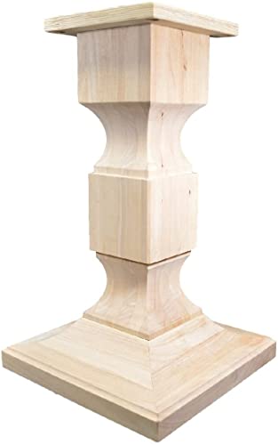 BingLTD - 28" Tall Unfinished Chelsea Square Pedestal Table Base (WH-Chelsea28-UNF)