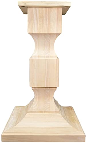 BingLTD - 28" Tall Unfinished Chelsea Square Pedestal Table Base (WH-Chelsea28-UNF)