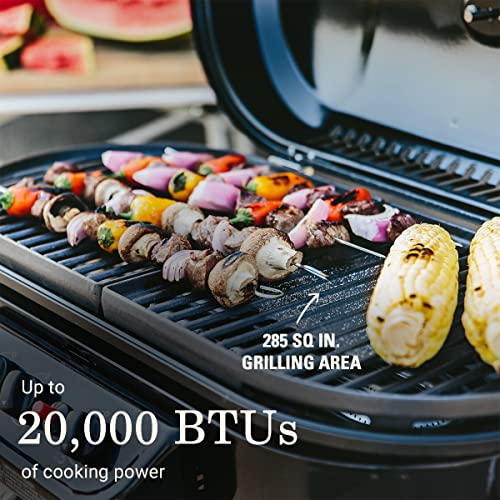 Coleman RoadTrip 285 Portable Stand-Up Propane Grill, Gas Grill with 3 Adjustable Burners and Instastart Push-Button Ignition; Grease Tray, Side Tables, Thermometer, Folding Legs & Wheels Included