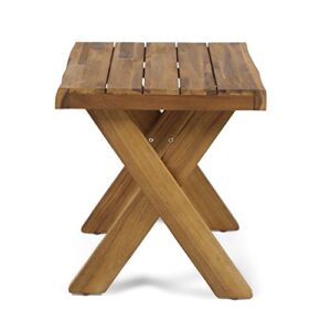 Christopher Knight Home Irene Outdoor Acacia Wood Side Table, Sandblast Teak Finish