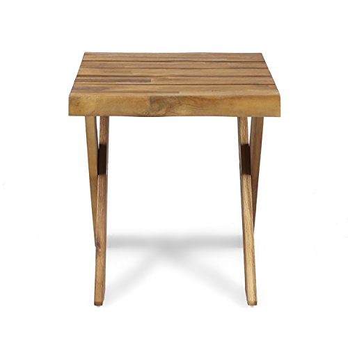 Christopher Knight Home Irene Outdoor Acacia Wood Side Table, Sandblast Teak Finish