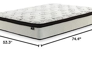 Signature Design by Ashley Full Size Chime 12 Inch Medium Firm Hybrid Mattress with Cooling Gel Memory Foam , White