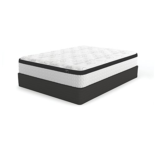 Signature Design by Ashley Full Size Chime 12 Inch Medium Firm Hybrid Mattress with Cooling Gel Memory Foam , White