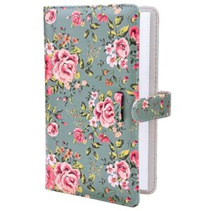 sunmns flower wallet pu leather photo album compatible with fujifilm instax mini 12 11 9 8 90 26 7s instant camera film, polaroid snap zip z2300 pic-300 film (retro floral)