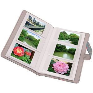 Sunmns Flower Wallet PU Leather Photo Album Compatible with Fujifilm Instax Mini 12 11 9 8 90 26 7s Instant Camera Film, Polaroid Snap Zip Z2300 PIC-300 Film (Retro Floral)