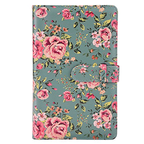 Sunmns Flower Wallet PU Leather Photo Album Compatible with Fujifilm Instax Mini 12 11 9 8 90 26 7s Instant Camera Film, Polaroid Snap Zip Z2300 PIC-300 Film (Retro Floral)