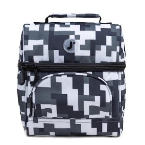 j world corey kids lunch bag. insulated lunch-box for boys girls, camo