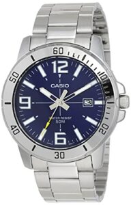 casio mtp-vd01d-2bv men's enticer stainless steel blue dial casual analog sporty watch