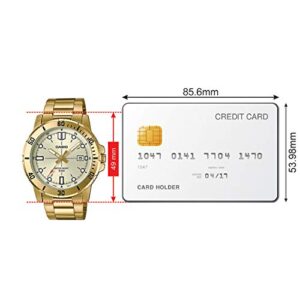 Casio MTP-VD01G-9EV Men's Enticer Gold Tone Stainless Steel Gold Dial Casual Analog Sporty Watch