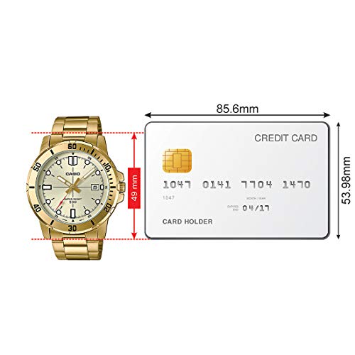 Casio MTP-VD01G-9EV Men's Enticer Gold Tone Stainless Steel Gold Dial Casual Analog Sporty Watch