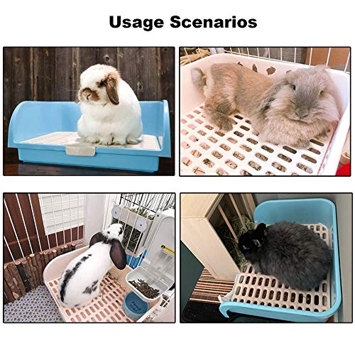 Amakunft Large Rabbit Litter Box, Small Animal Potty Trainer, Bunny Corner Toilet Box for cage, Small Pet Pan for Ferret/Guinea Pig/Chinchilla/Galesaur