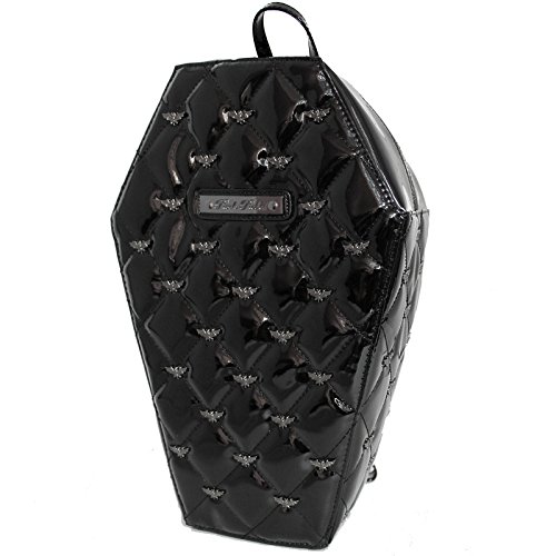 Rock Rebel Mina Quilted Coffin Backpack Black