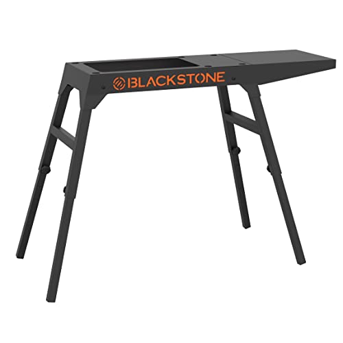 Blackstone Universal Griddle Stand with Adjustable Leg and Side Shelf - Made to fit 17” or 22” Propane Table Top Griddle – Perfect Take Along Grill Accessories for Outdoor Cooking and Camping (Black)