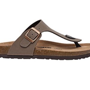 CUSHIONAIRE Women's Leah Cork footbed Sandal with +Comfort BROWN, 8