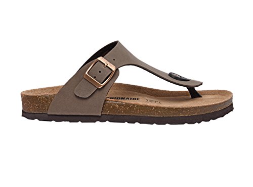 CUSHIONAIRE Women's Leah Cork footbed Sandal with +Comfort BROWN, 8