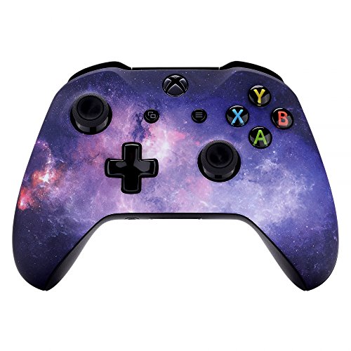 eXtremeRate Nebula Galaxy Pattened Soft Touch Front Housing Shell Faceplate Cover for Xbox One S & Xbox One X Controller Model 1708 - Controller NOT Included