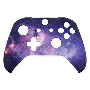 eXtremeRate Nebula Galaxy Pattened Soft Touch Front Housing Shell Faceplate Cover for Xbox One S & Xbox One X Controller Model 1708 - Controller NOT Included