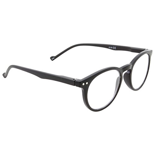 Wise Eyewear High Magnification Power Strong Reading Glasses Readers +4.00 to +6.00 (Black, 4.50)