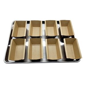 Paper Baking Mini Loaf Pan by Kitchen Supply, 4 x 2 x 2 inch, Set of 25