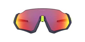 oakley men's oo9401 flight jacket rectangular sunglasses, matte navy/prizm road, 37 mm