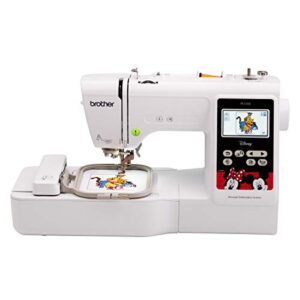 brother embroidery machine, pe550d, 125 built-in designs including 45 disney designs, 9 font styles, 4" x 4" embroidery area, large 3.2" lcd touchscreen, usb port