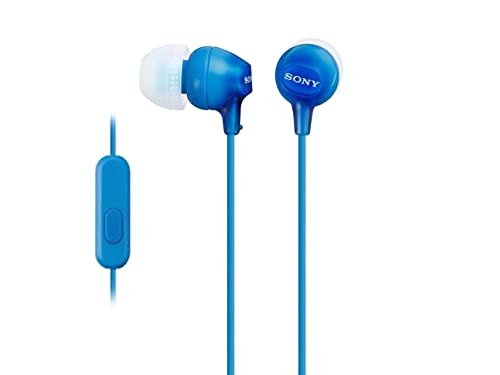 Sony MDR-EX14AP/L Wired Earbud Headphones w/Mic, Blue