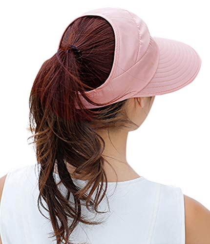 HINDAWI Sun Hats for Women Wide Brim Sun Hat UV Protection Visor Floppy Summer Packable Caps Light Pink