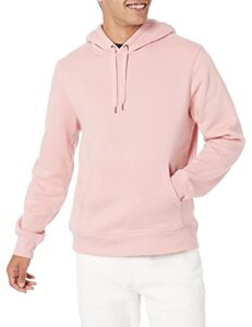 amazon essentials men's hooded fleece sweatshirt (available in big & tall), pink, large