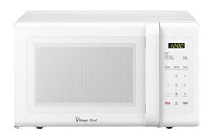 magic chef 0.9 cu. ft. 900w white countertop microwave oven