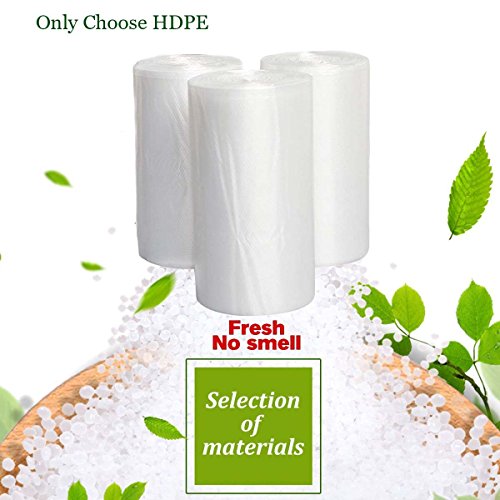 4 Gallon Trash Bags, Garbage Bags Waste Bin Strong Wastebasket Liners Bags for Kitchen Home Bedroom Bathroom Office-125 Counts (Clear White)