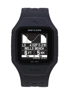 rip curl men's searchgps digital display quartz | black | outdoor sports waterproof watch, display quartz, activity tracker, detailed tide view with alarm, stopwatch + timer | 43mm