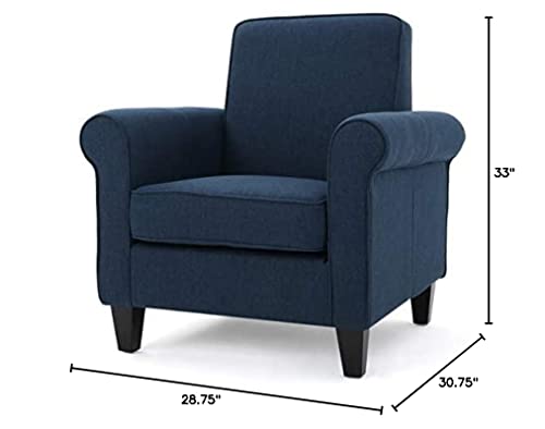 Christopher Knight Home Freemont Fabric Club Chair, Dark Blue Dimensions: 30.75”D x 28.75”W x 33.00”H