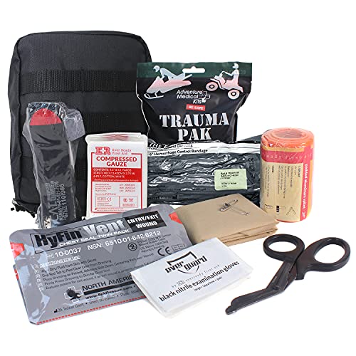 MediTac Premium IFAK Kit - Feat. Trauma Pak, CAT Tourniquet, HyFin Vent Chest Seal, Israeli Bandage - Black