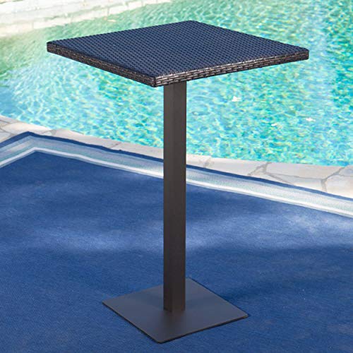 Christopher Knight Home Dominic Outdoor 26" Wicker Square Bar Table, Multibrown