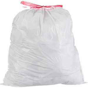 Wuyue Hua 13GAL Drawstring Bin Liner Refuse Sacks Waste Garbage Rubbish Bags White 49.2L 61X71.1CM 18counts