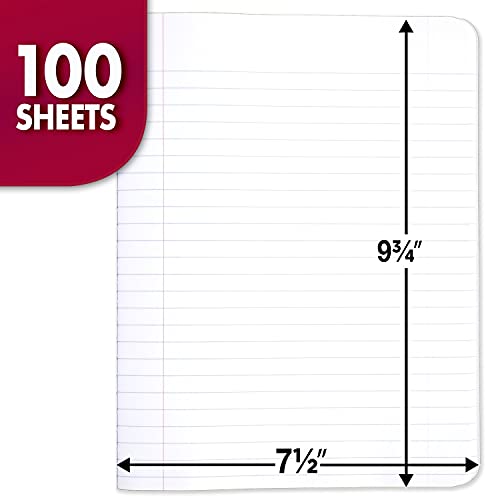 Mead Composition Notebook, Wide Ruled Paper, 9-3/4" x 7-1/2", 100 Sheets, Blue Marble (09918AY7)