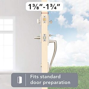 Baldwin Torrey Pines, Front Entry Handleset with Interior Lever, Featuring SmartKey Deadbolt Re-Key Technology and Microban Protection, in Satin Nickel