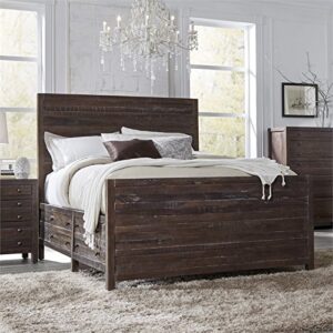 BOWERY HILL California King Solid Wood Storage Bed in Java