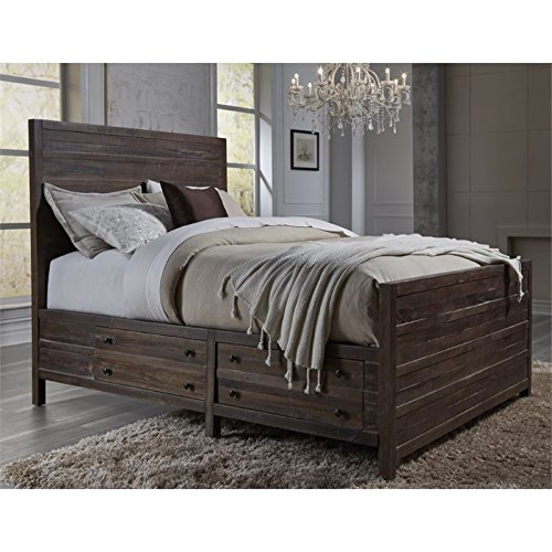 BOWERY HILL California King Solid Wood Storage Bed in Java