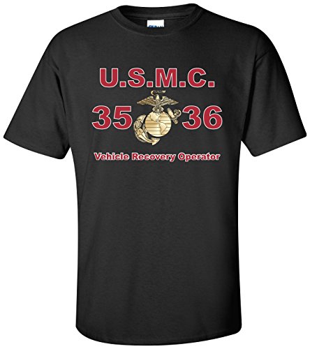 United States Marine Corps MOS 3536 Vehicle Recovery Operator T-Shirt Black