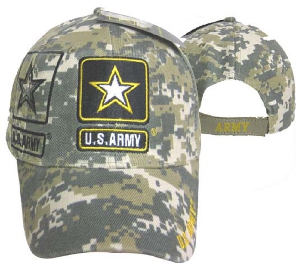 U.S. Army Star Shadow Camo Camouflage Digital Embroidered Baseball Cap Hat 601SC