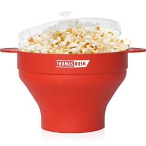 MEKBOK Microwave Popcorn Maker - Microwave Popcorn Popper for Home - Collapsible Silicone Bowl - Red