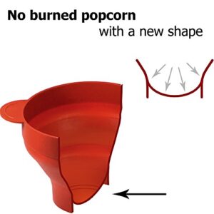 MEKBOK Microwave Popcorn Maker - Microwave Popcorn Popper for Home - Collapsible Silicone Bowl - Red