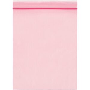 poly bag guy 4' x 6', 2 mil (1000/case) pink anti-static zipper reclosable plastic poly bags