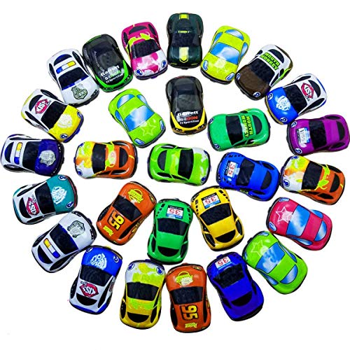 Pull Back Vehicles,30 Pack Friction Powered Pull Back Car Toys, Vehicles and Racing cars Mini Car Toy For Kids Toddlers Boys,Pull Back and Go Car Toy..