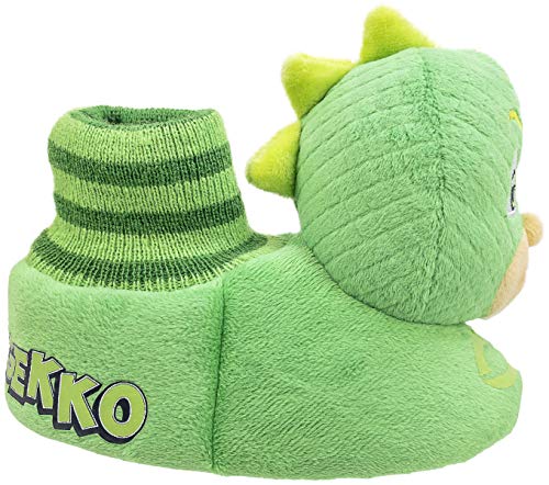 PJ Masks Kids Slipper, Gekko Socktop Slip On,Plush,Green, Toddler size 9/10