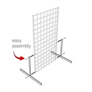 Only Hangers 2' x 6' Gridwall Panel Tower with T-Base Floorstanding Display Kit, 3-Pack White …