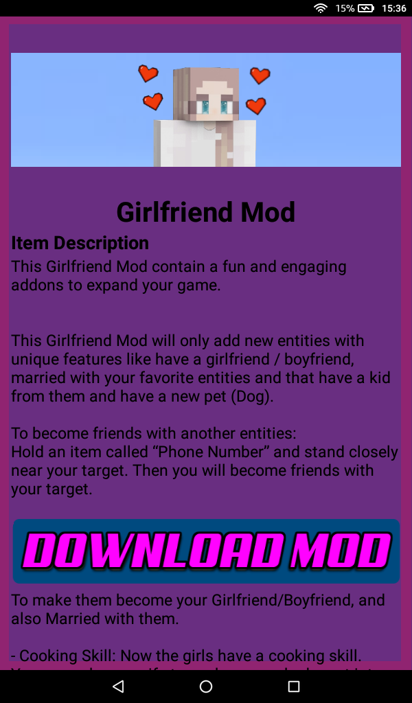 My Girlfriend Mod for MCPE