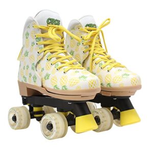 circle society classic adjustable children's roller skates, 3-7 us girls, crushed pineapple,white