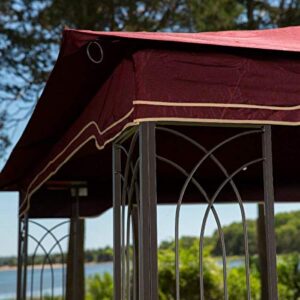 Sunjoy Expand Your Outdoor Living Space with a 10 x 12 Regency II Patio Gazebo with Mosquito Netting in Maroon